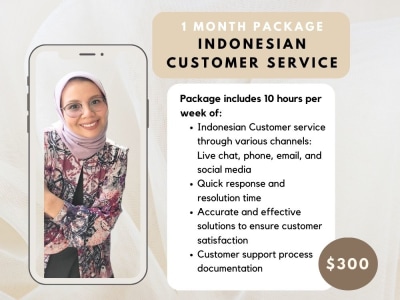 Help with Indonesian customer service for a month | Upwork