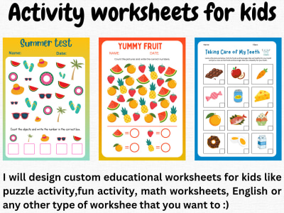 A printable worksheet and workbook design for kids | Upwork