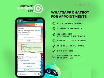 A WhatsApp Chatbot for booking and scheduling Appointments | Upwork