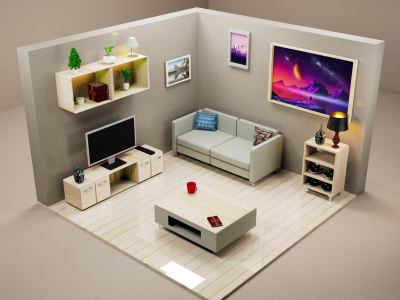 Immersive realism 3d room model | Upwork