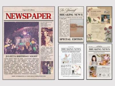 Design vintage retro old newspaper article poster for you in24h | Upwork