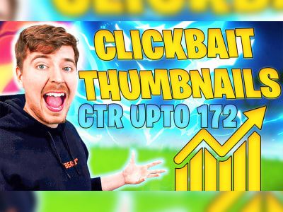 Attractive eye-catching viral clickbait youtube thumbnail design in 1 ...