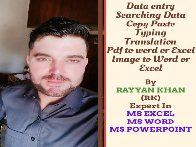 Copy Paste data entry, manual typing, convert PDF to Word and Excel | Upwork