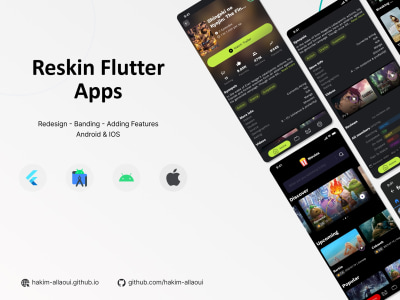 Reskin, redesign and add features to flutter code | Upwork