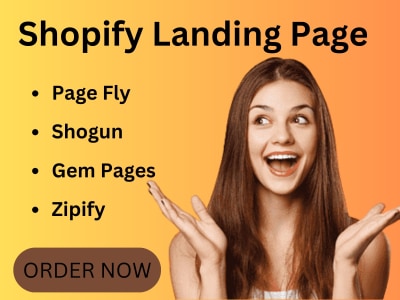 Shopify landing page, one product store using Pagefly, gem pages, shogun | Upwork