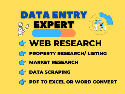 Data entry, excel data entry, web research | Upwork