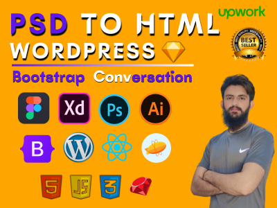 PSD to HTML responsive bootstrap html css website | front-end web ...