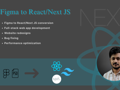 Convert figma to react or next js web app with tailwind css | Upwork