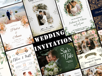 Design an invitation card for your wedding, birthday etc | Upwork