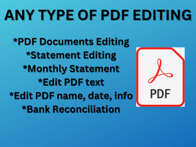 PDF documents, Bank Statements and Scan PDF Editing in one hour | Upwork
