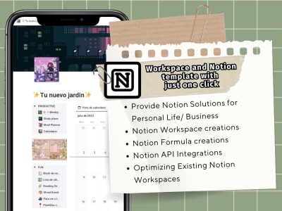A notion workspace, template and more | Upwork
