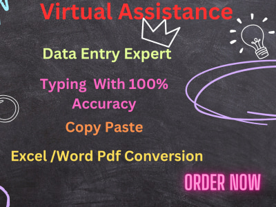 Data entry copy paste typing and virtual assistant work | Upwork