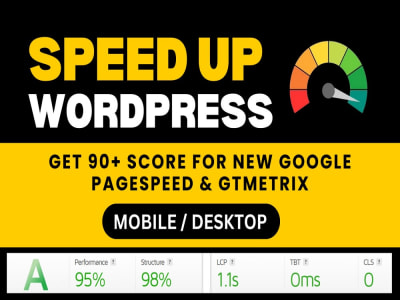 Speed up WordPress website for Google page speed insights and gtmetrix | Upwork