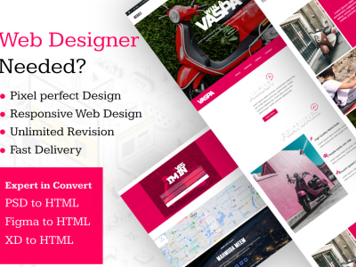 UI/UX design with FIGMA, XD and convert in HTML,CSS | Upwork