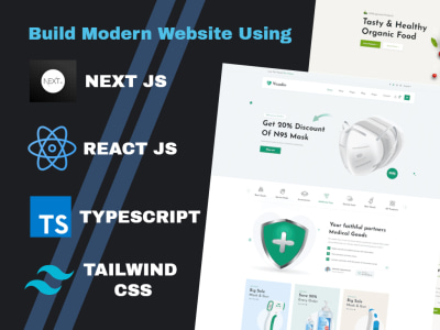 Modern website using react js, next js, tailwind CSS and typescript ...