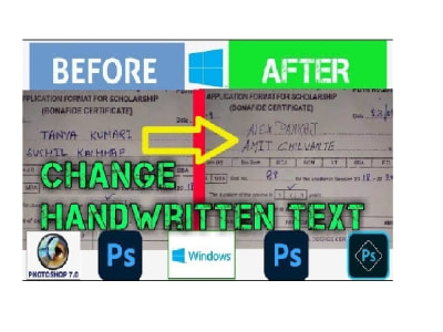 Change/Replace hand written text in Image in 24 hrs | Upwork