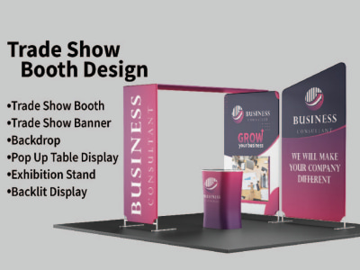 Attractive trade show booth design, backdrop & exhibition design | Upwork
