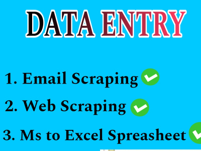 A data entry service include web scraping , emial scraping , data mining | Upwork