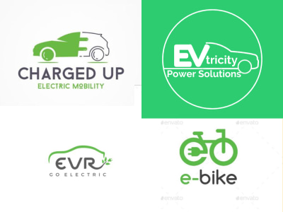 A stunning EV charger logo, E-bike logo, electric vehicle business logo ...