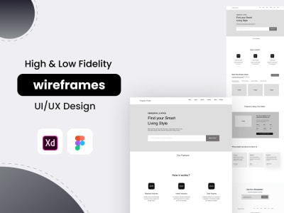 A low and high-fidelity wireframe design for a website | Upwork