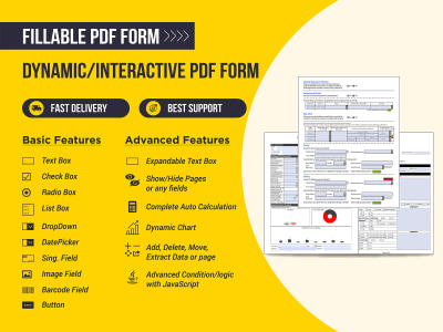 Fillable Pdf Form | Dynamic | Interactive pdf form | Upwork