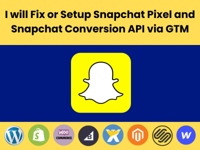 Fix or Setup Snapchat Pixel, Snapchat Conversion API via Google Tag Manager | Upwork