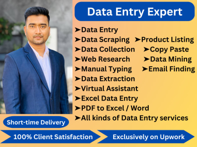 Professional data entry, copy-paste, web research, typing, file conversion | Upwork