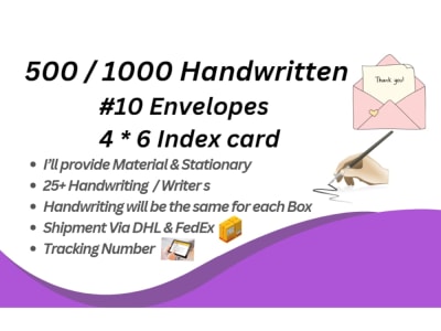 Handwritten Envelopes and Cards, Handwritten Entries mailed to you | Upwork