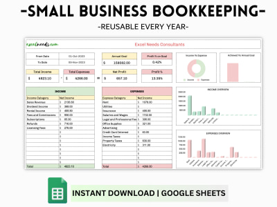 Easy Bookkeeping Spreadsheet Template | Upwork