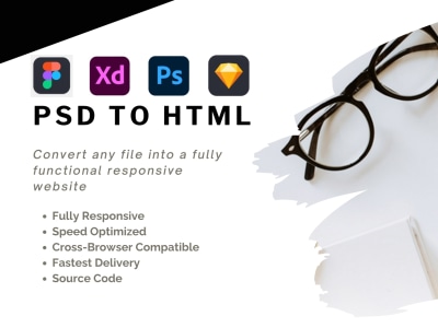 A PSD to HTML responsive website HTML CSS JavaScript Bootstrap PHP Laravel | Upwork