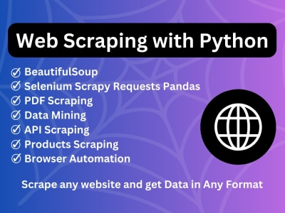 Python web scraping, data mining, and web automation on any website ...