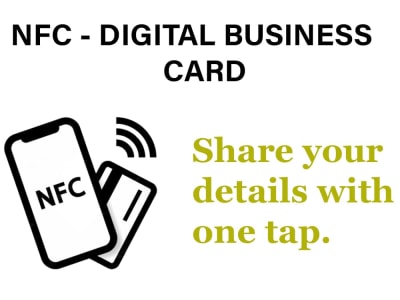 A digital NFC card or NFC reader writer app (Digital business card ...