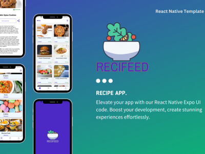 Elegant Food & Recipe App UI Template | React Native | Expo | Upwork