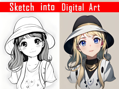 Vector illustration, digitize hand drawing, sketch to vector tracing ...