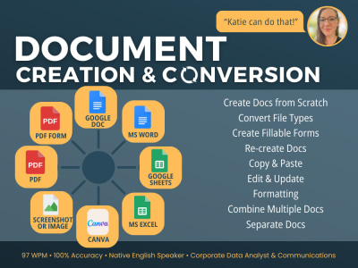 Document Creation & Conversion (Google, MS, PDF, Canva & More) | Upwork