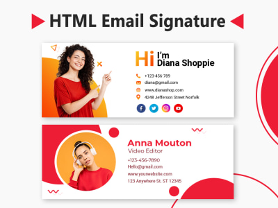 A Clickable HTML Email Signature Design + Free Installation | Upwork