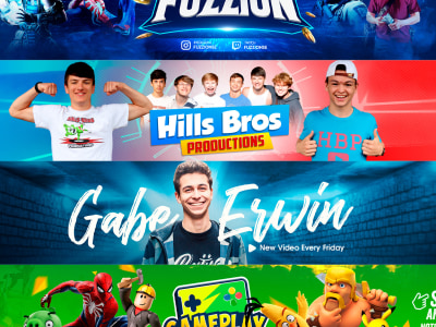 An eye-catching youtube banner and logo | Upwork