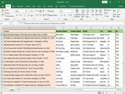 A cleaned excel/google sheet contact database | Upwork