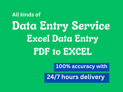 Excel data entry, word data entry, data input, and data typing in 24 ...