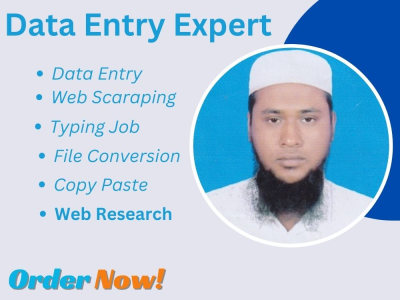 Accurate and Efficient Data Entry, Web Scraping, Typing Service. | Upwork