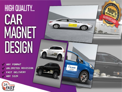 A modern car magnet, van magnet, and truck magnet sign design within 4 ...