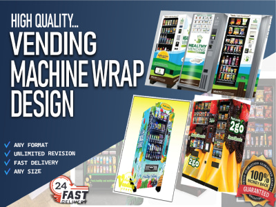 A modern vending machine wrap ATM machine wrap design in 4 hour | Upwork