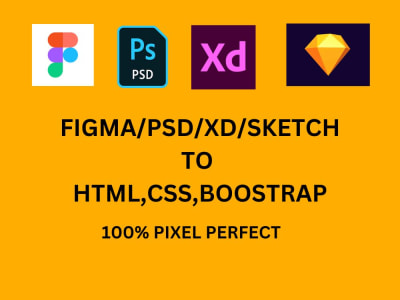 Psd,Xd,Figma,Ai,Sketch to HTML,CSS,BOOSTRAP convertion | Upwork