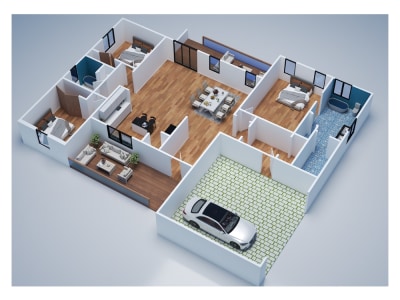 A photorealistic 3D Floor Plan Render | Upwork