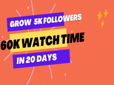 Full Facebook page monetization package 5k followers 60k watch time | Upwork