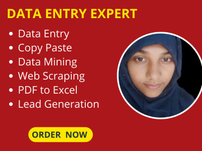 Perfect all types of data entry,copy paste, PDF to Excel, web research. | Upwork