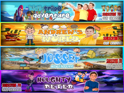 Design kids youtube banner for your channel | Upwork