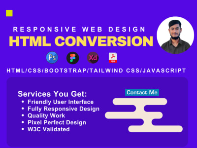 PSD/FIGMA/XD to HTML Responsive Website | Upwork