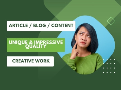 Unique and High-Quality Article/Blog/Content Writing - Articles & Blog ...