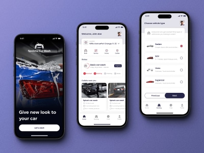 Sleek Car Service App | Car Wash App | Car Maintenance | Car Booking ...